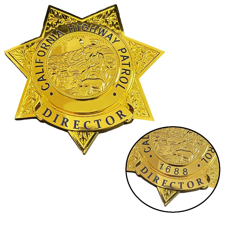 US CHP Director Badge Replica Movie Props Customizable Number – Badgeset
