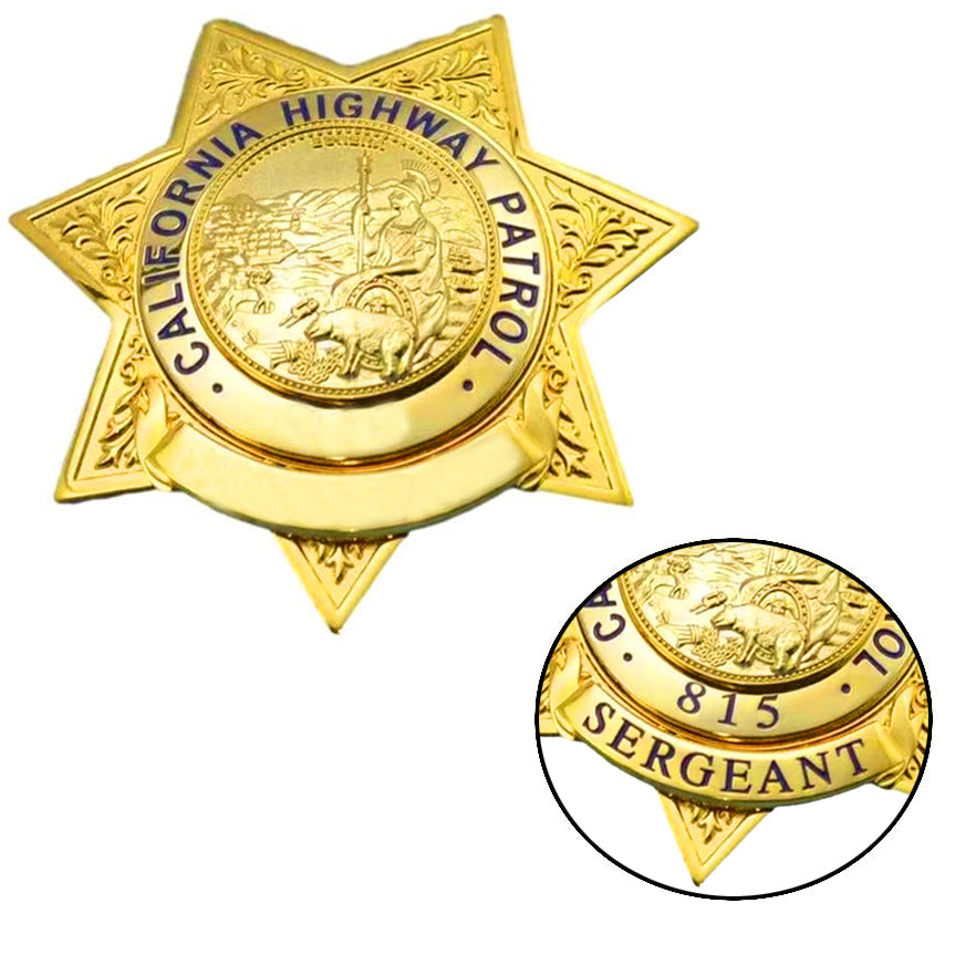 US CHP CAPTAIN California Highway Patrol Badge Replica Movie Props Cus ...