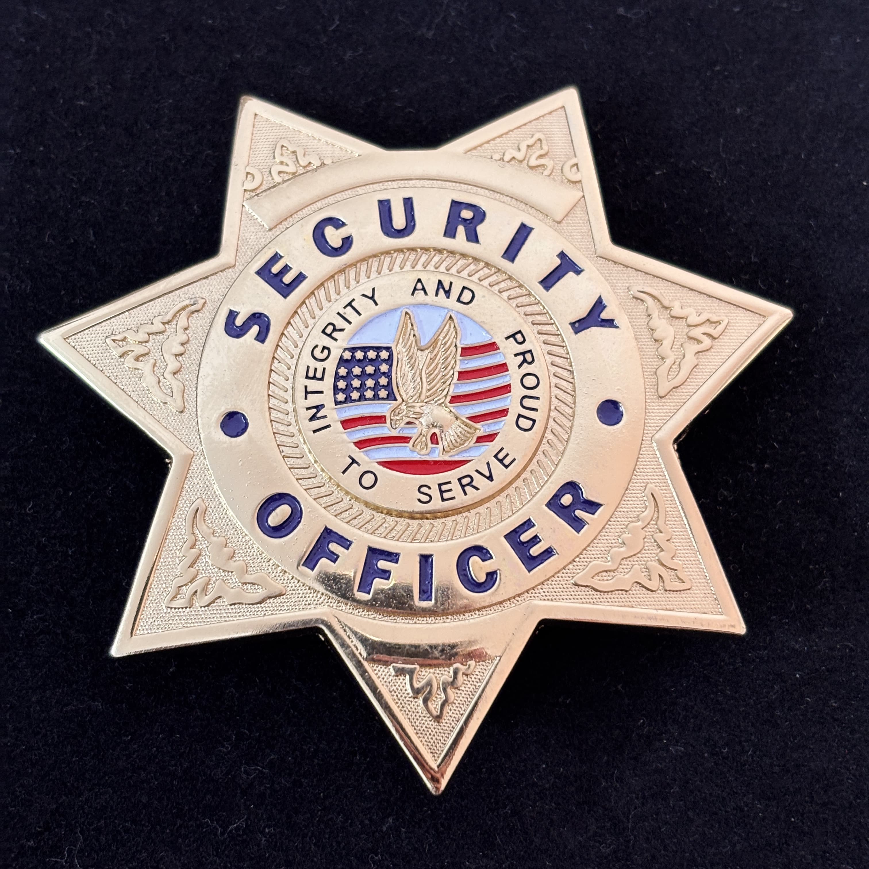 Integrity And Proud To Serve Security Officer GOLD Badge Replica Movie ...
