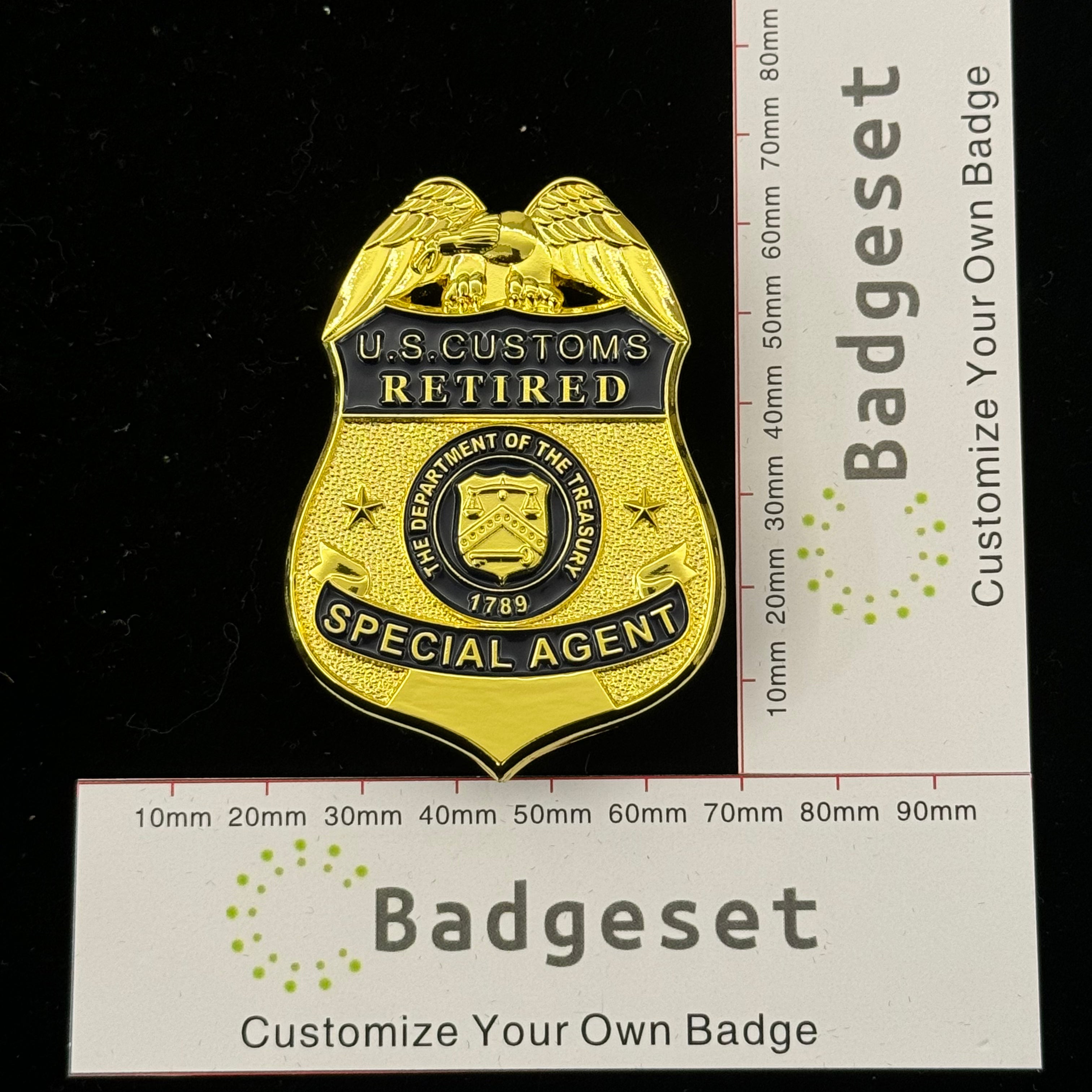 U.S.CUSTOMS RETIRED SPECIAL AGENT Customizable Number Movie prop badge ...