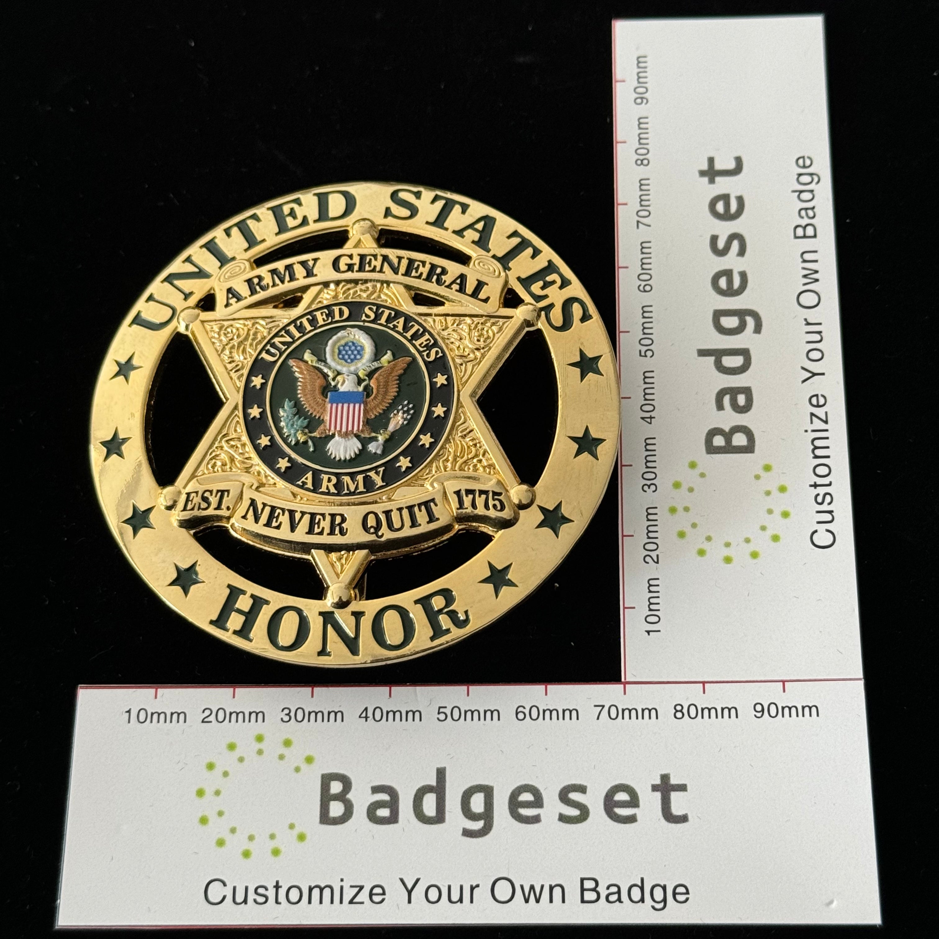U.S. ARMY GENERAL HONOR BADGE Replica Movie Props – Badgeset